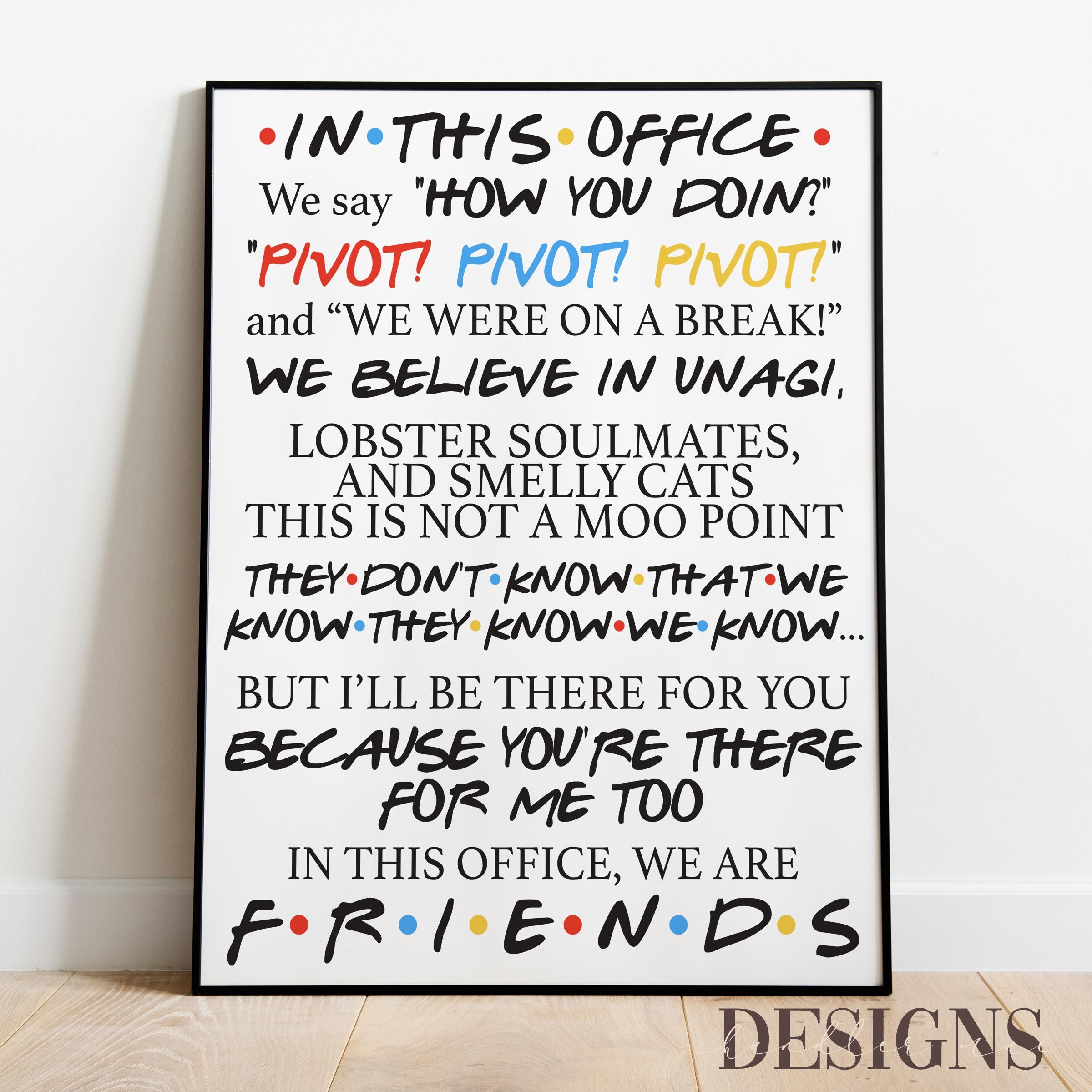 Friends TV Show Themed Printable Wall Art - Friends in This Office ...