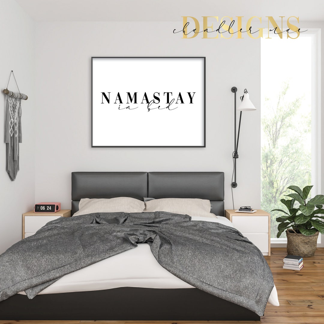 Namastay in Bed Printable Wall Art - Poster - Bedroom Art - Dorm - Gift ...