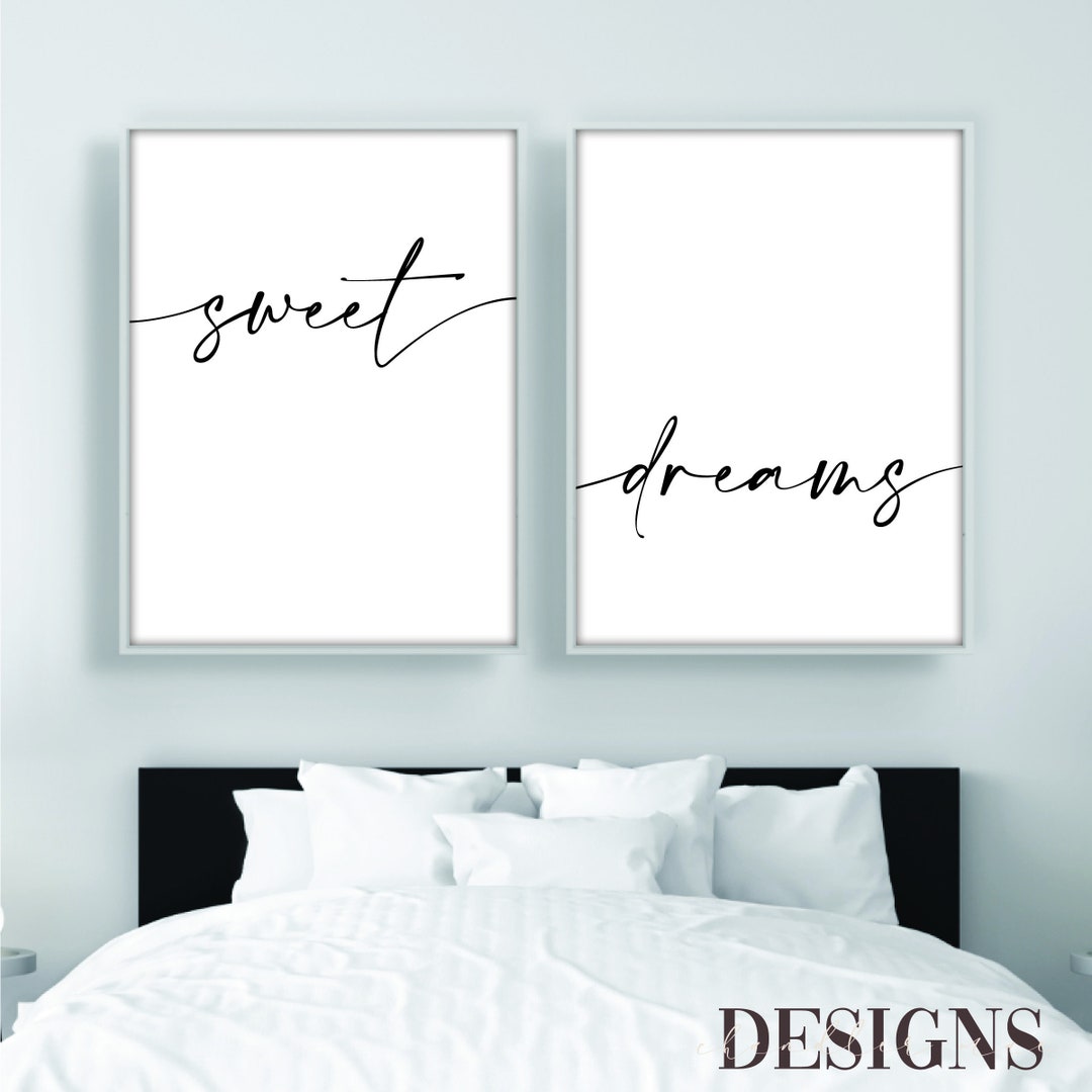 Sweet Dreams Printable Wall Art Poster Set Quote Print Inspirational ...