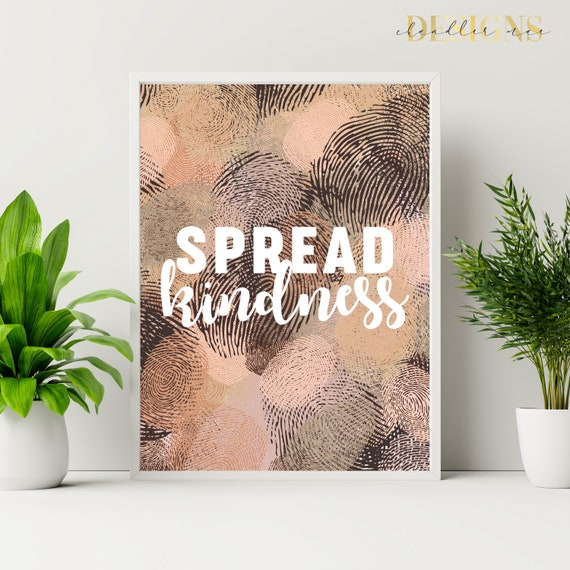Spread Kindness Printable Wall Art Diversity Poster - Etsy