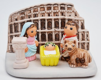 Native Canadian Nativity Scene Handmade in Clay 1 Block 3.3x2.2x2.8 ...