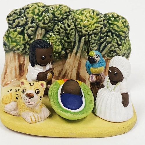 Maasai Nativity Scene Handmade in Clay 1 Block | Etsy