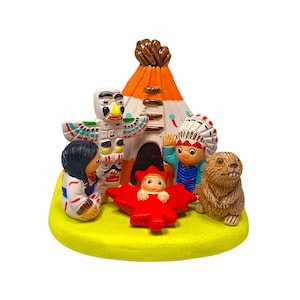 Native Canadian Nativity Scene - Handmade in Clay - 1 Block -3.3"x2.2 ...