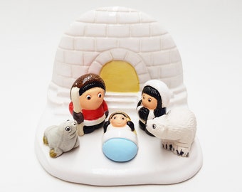 Artic Igloo Nativity Scene Handmade in Clay 1 Block | Etsy