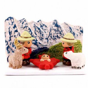Canadian II Nativity Scene - Handmade in Clay - 1 Block - 3.1"x2.2"x2.8 ...