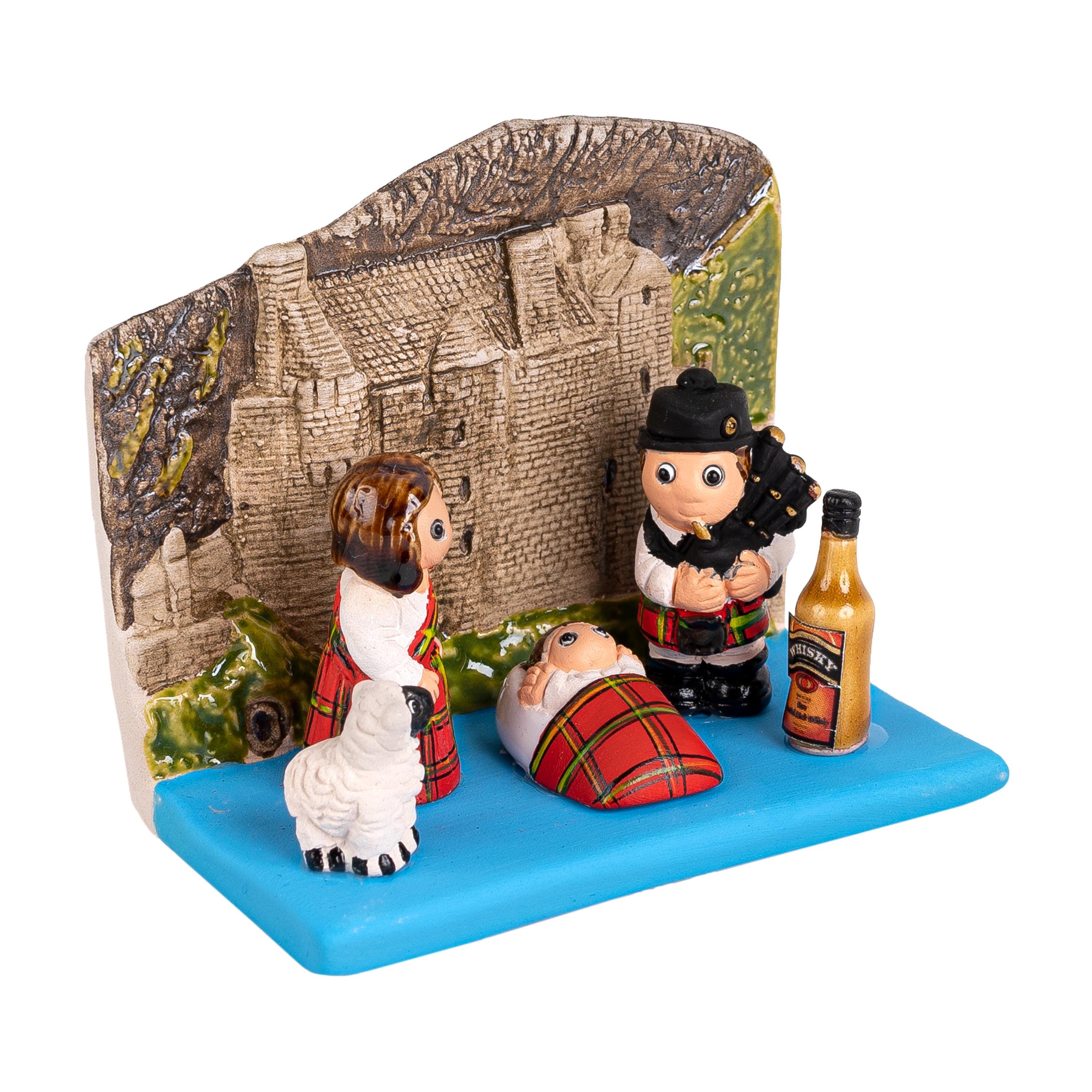 Scottish Nativity Scene - Handmade in Clay - 1 Block - 3.3"x2.2"x2.2 ...