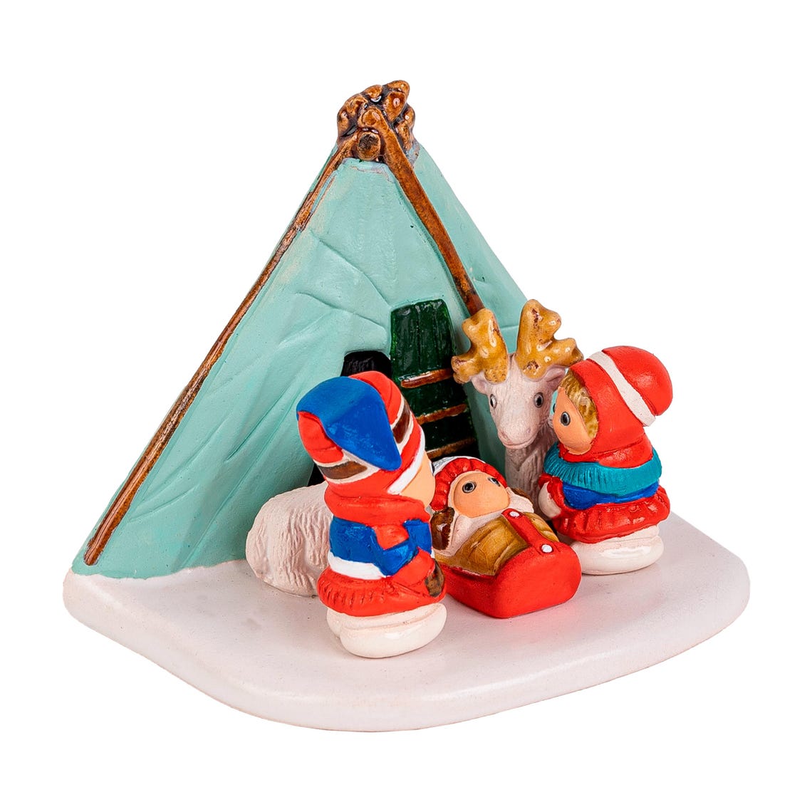 Saami Nativity Scene - Handmade in Clay - 1 Block - 3.1"x2.2"x2.8" High ...