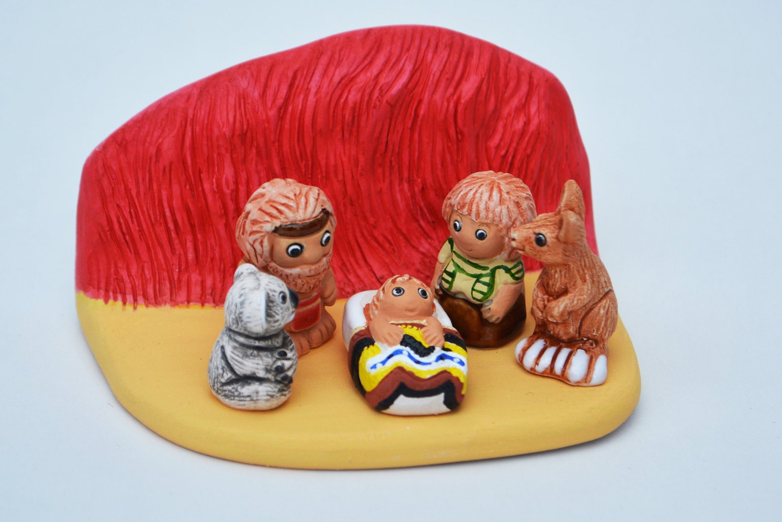 Australian I Nativity Scene Handmade in Clay 1 Block - Etsy