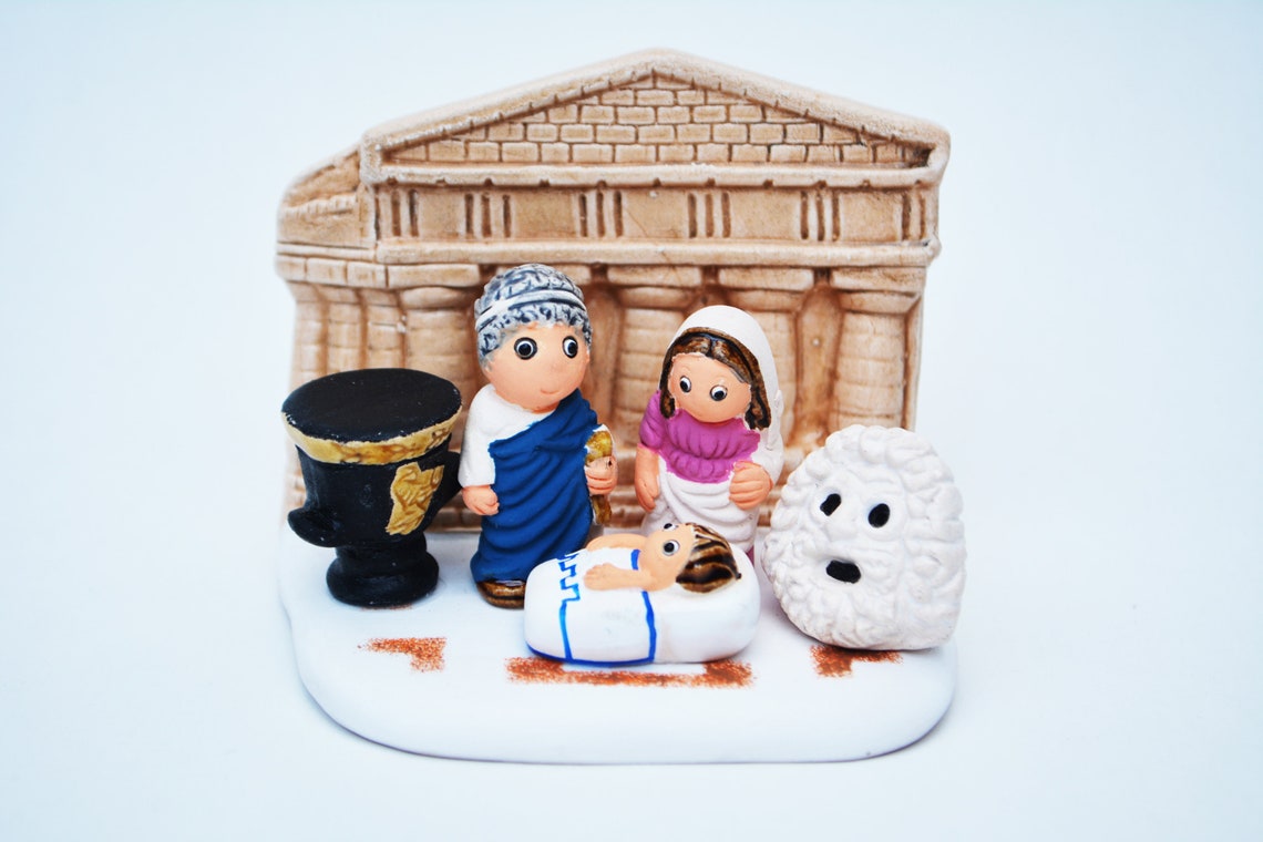 Greek Nativity Scene Handmade in Clay 1 Block - Etsy