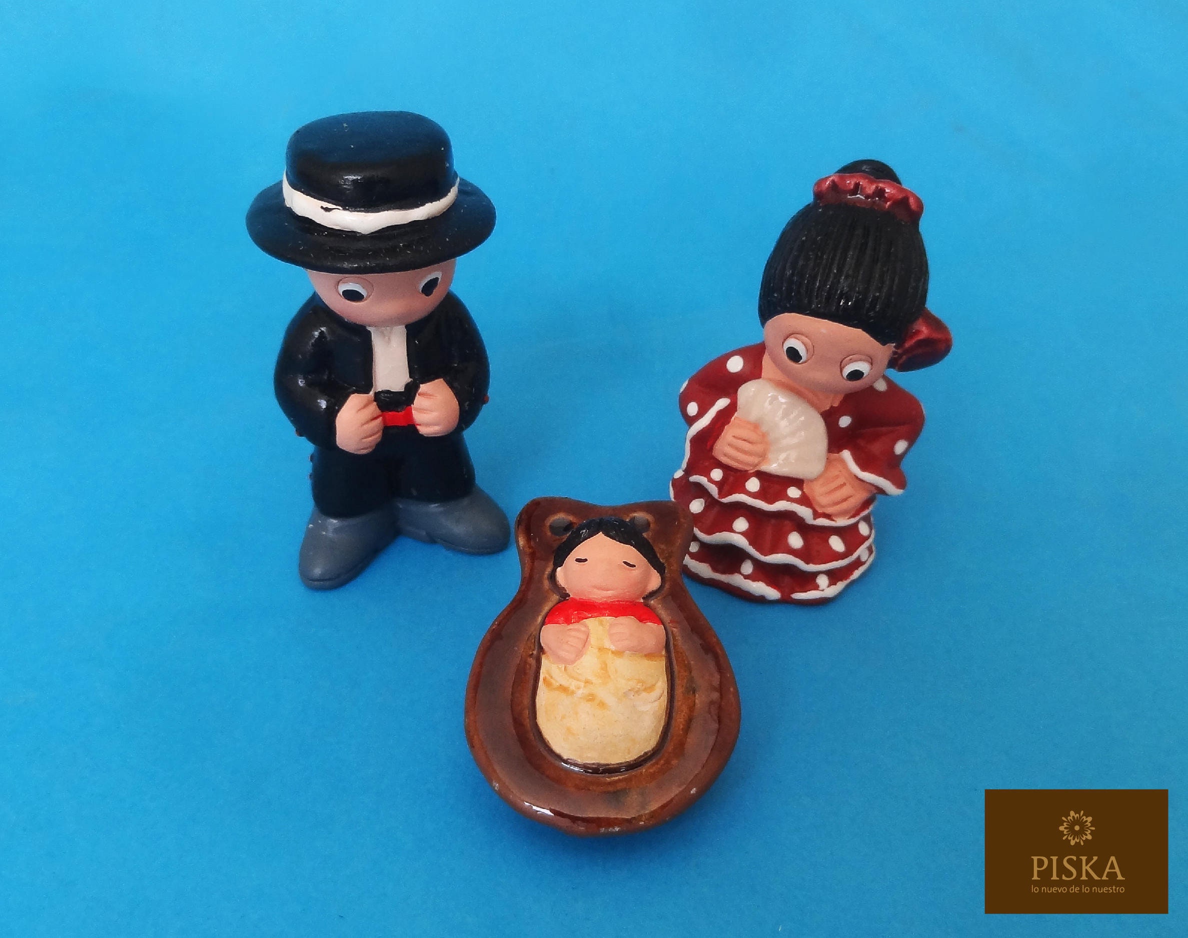 Spanish Nativity Set Handmade in Clay 3 Characters | Etsy