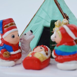 Saami Nativity Scene Handmade in Clay 1 Block 3.1x2.2x2.8 High, Finland ...