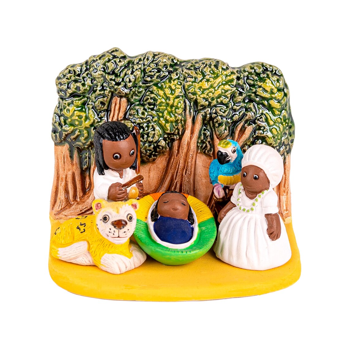 Brazilian Nativity Scene - Handmade in Clay - 1 Block - 3.3"x2.2"x2.2 ...