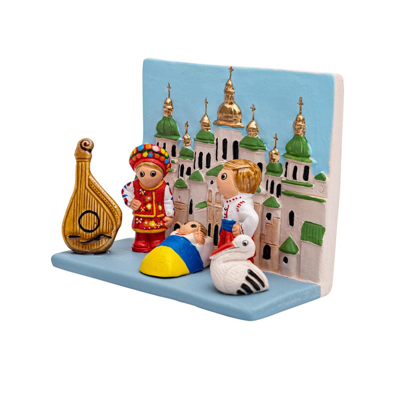 Ukrainian B Nativity Scene – Handmade Clay – 1 Block – 3.5" X 2.3" X 2. ...
