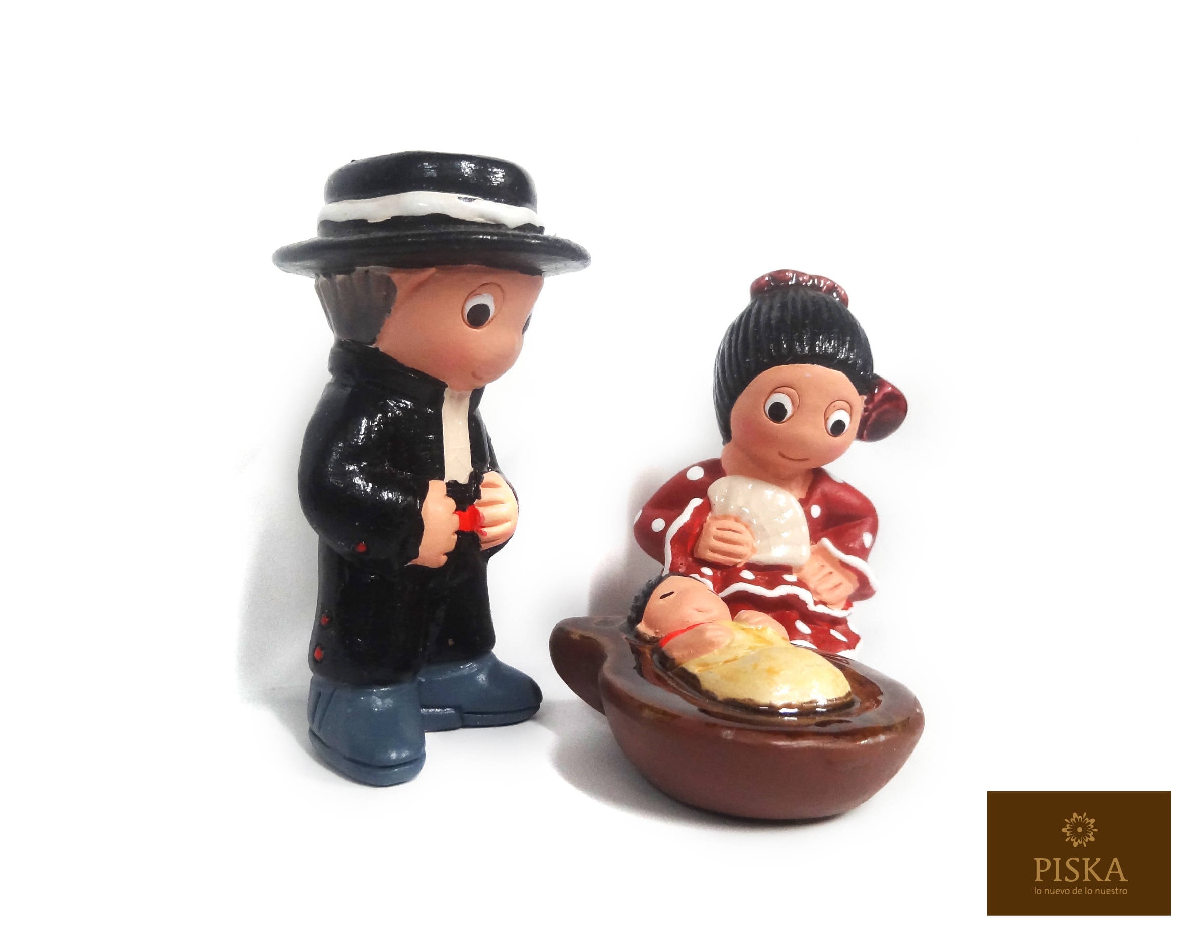 Spanish Nativity Set Handmade in Clay 3 characters | Etsy