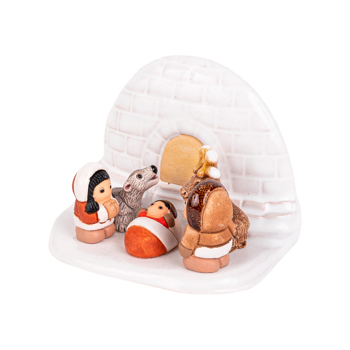 Artic Igloo Nativity Scene - Handmade in Clay - 1 Block - 3.8"x2.2"x2.9 ...