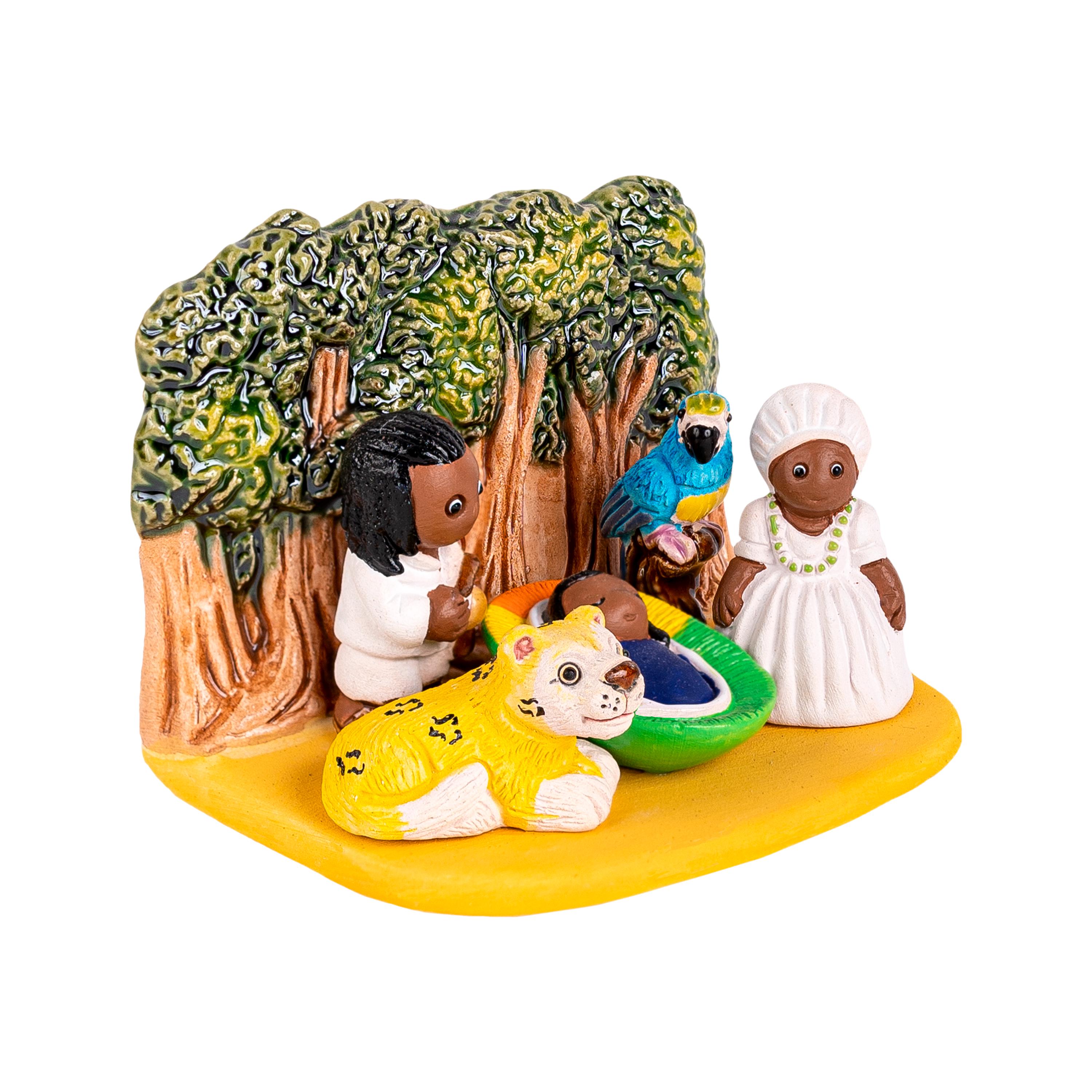 Brazilian Nativity Scene - Handmade in Clay - 1 Block - 3.3"x2.2"x2.2 ...