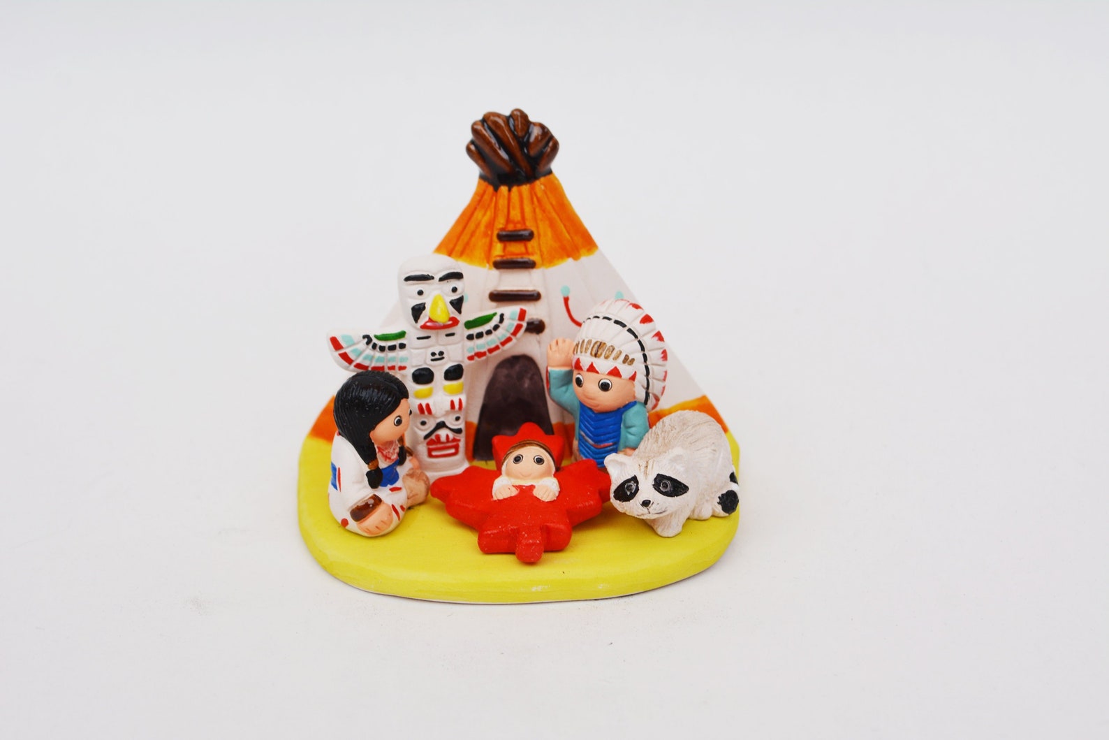 Native Canadian Nativity Scene Handmade in Clay 1 Block | Etsy