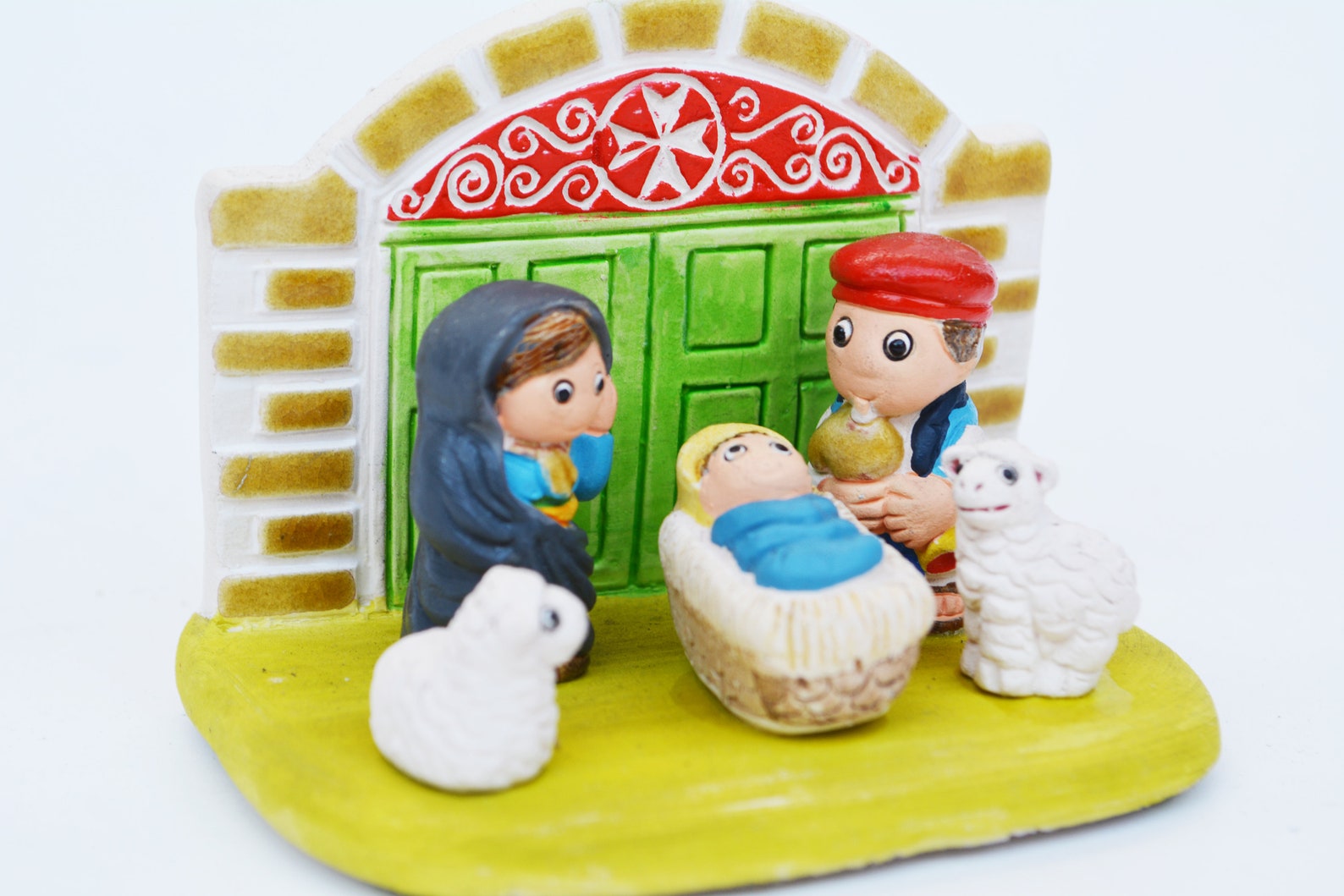 Maltese A Nativity Scene - Handmade in Clay - 1 Block - 3.8"x2.2"x2.9 ...