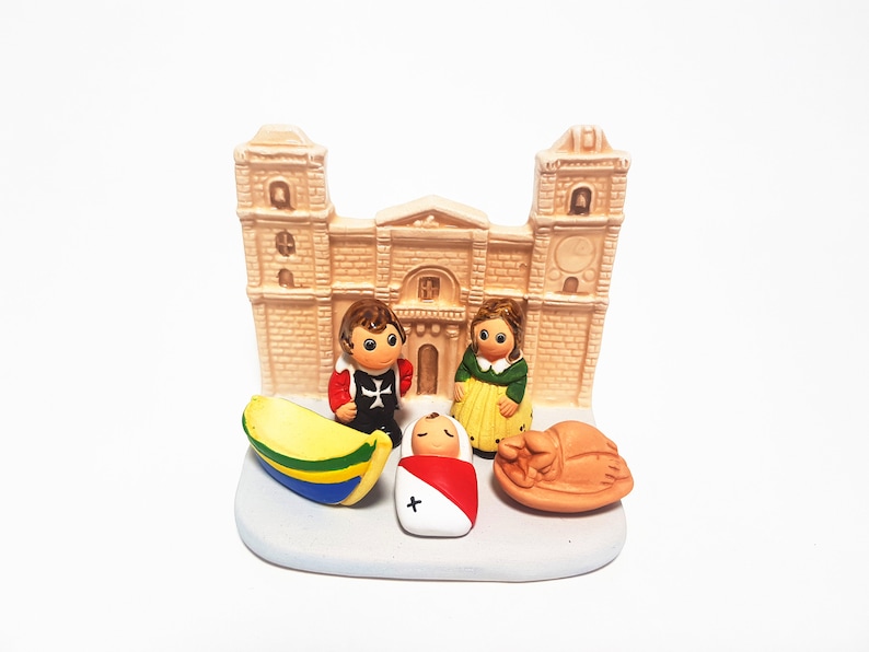 Maltese B Nativity Scene - Handmade in Clay - 1 Block - 3.8"x2.2"x2.9 ...