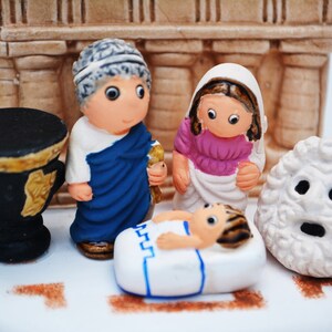 Greek Nativity Scene - Handmade in Clay - 1 Block - 3.1"x2"x3.1" High ...