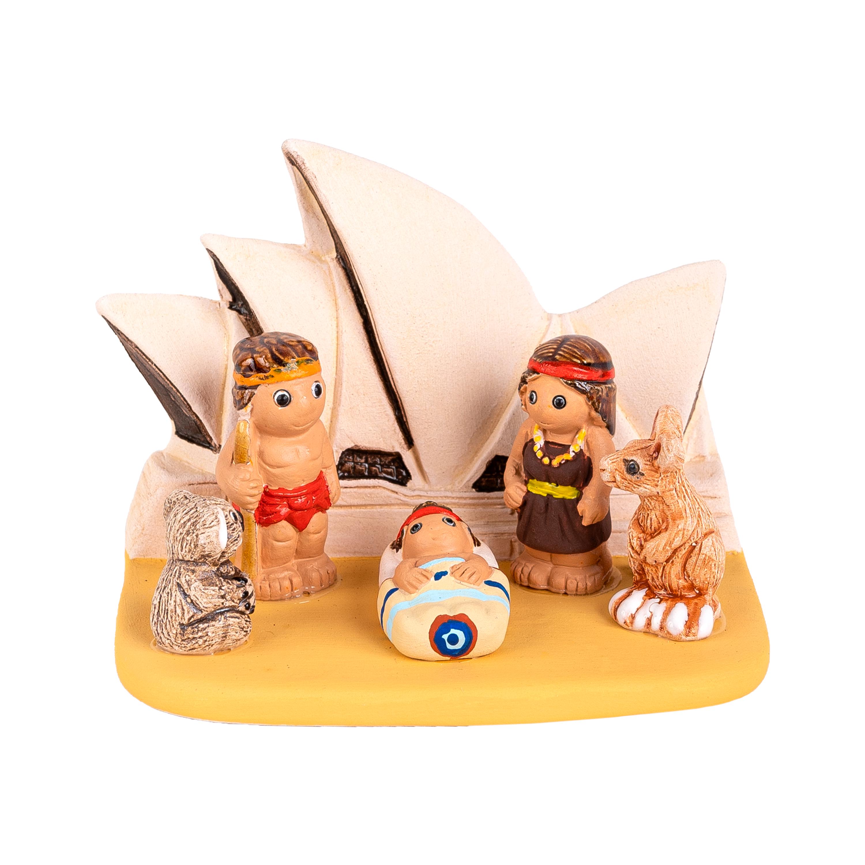 Australian II Nativity Scene - Handmade in Clay - 1 Block - 3.3"x2.2"x2 ...