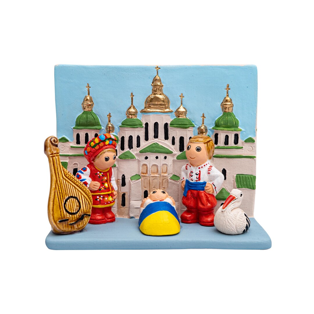 Ukrainian B Nativity Scene – Handmade Clay – 1 Block – 3.5" X 2.3" X 2. ...