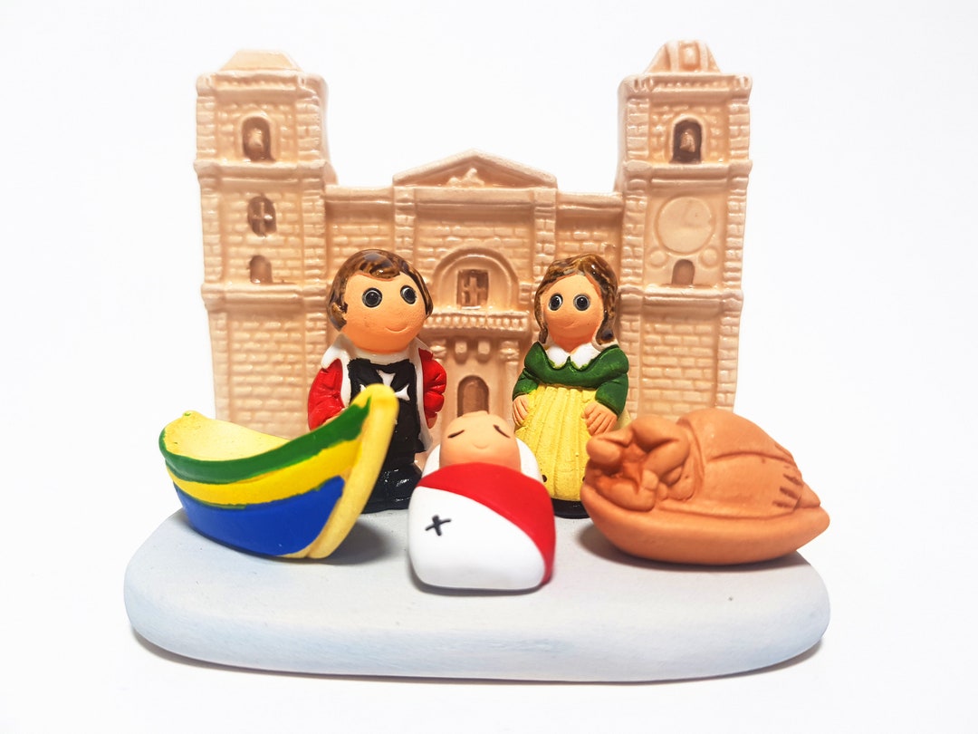 Maltese B Nativity Scene - Handmade in Clay - 1 Block - 3.8"x2.2"x2.9 ...