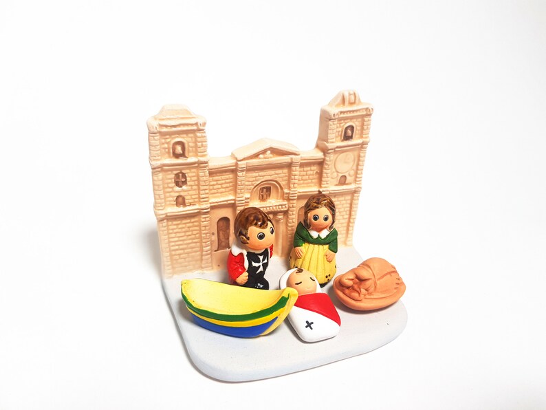 Maltese B Nativity Scene - Handmade in Clay - 1 Block - 3.8"x2.2"x2.9 ...