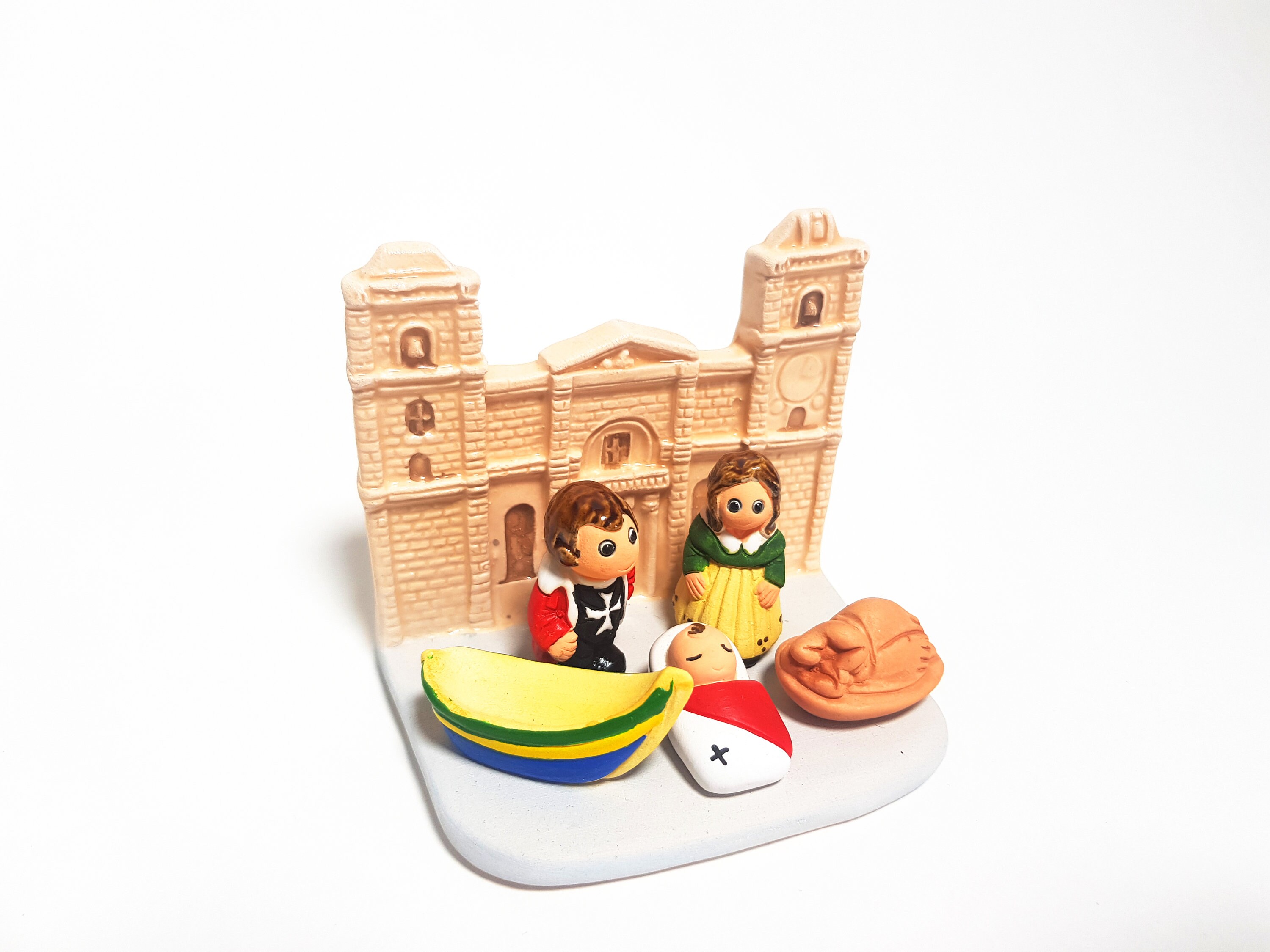 Maltese B Nativity Scene - Handmade in Clay - 1 Block - 3.8"x2.2"x2.9 ...