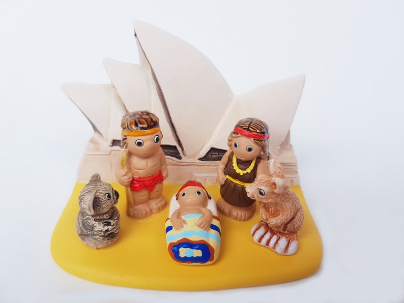 Australian II Nativity Scene Handmade in Clay 1 Block | Etsy