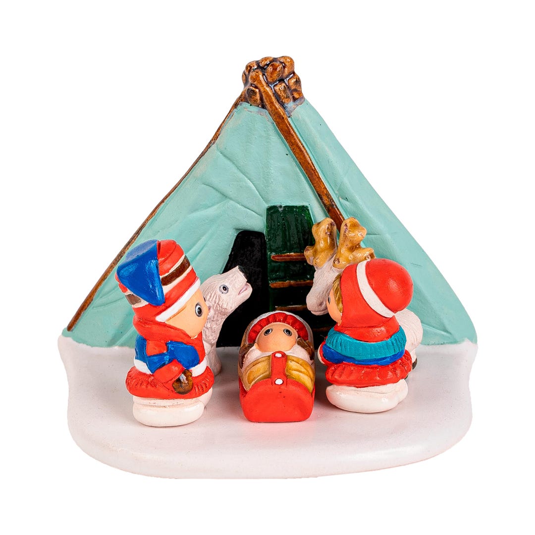 Saami Nativity Scene - Handmade in Clay - 1 Block - 3.1"x2.2"x2.8" High ...