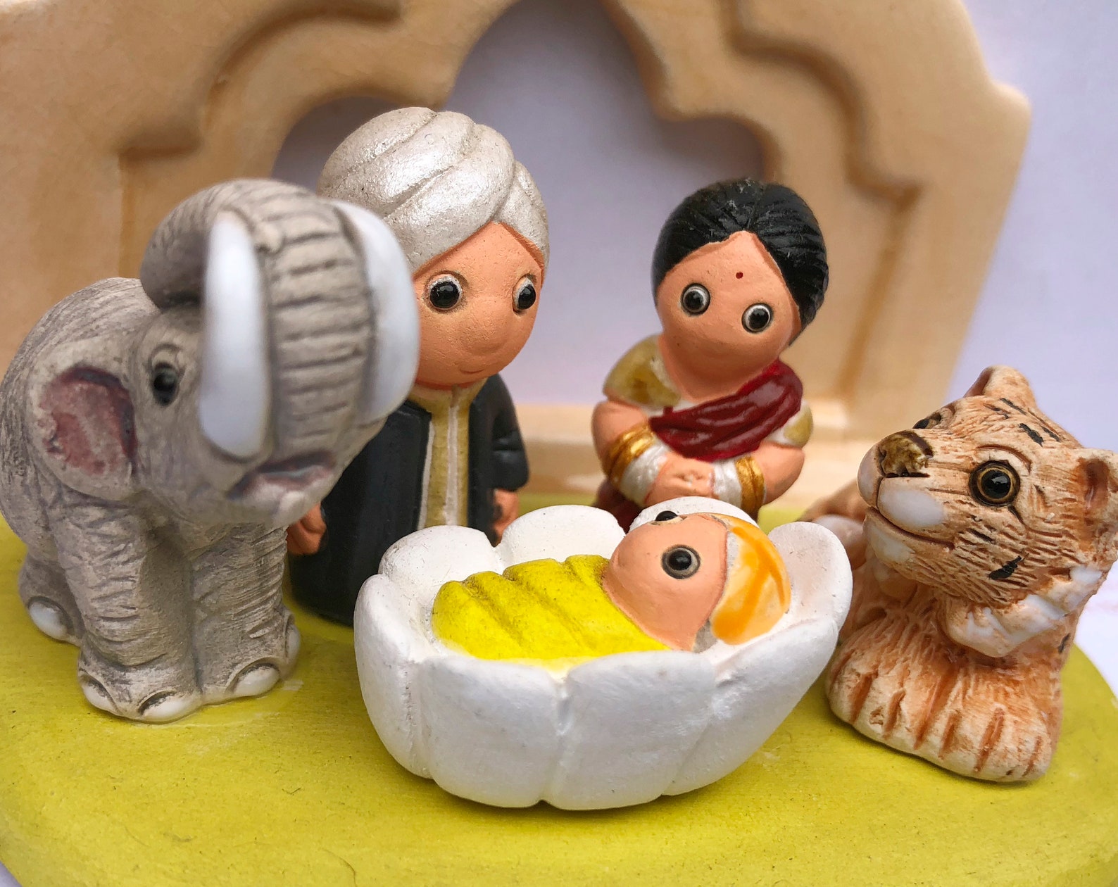 Indian A Nativity Scene Handmade in Clay 1 Block - Etsy