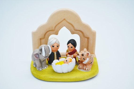 Indian A Nativity Scene Handmade in Clay 1 Block - Etsy
