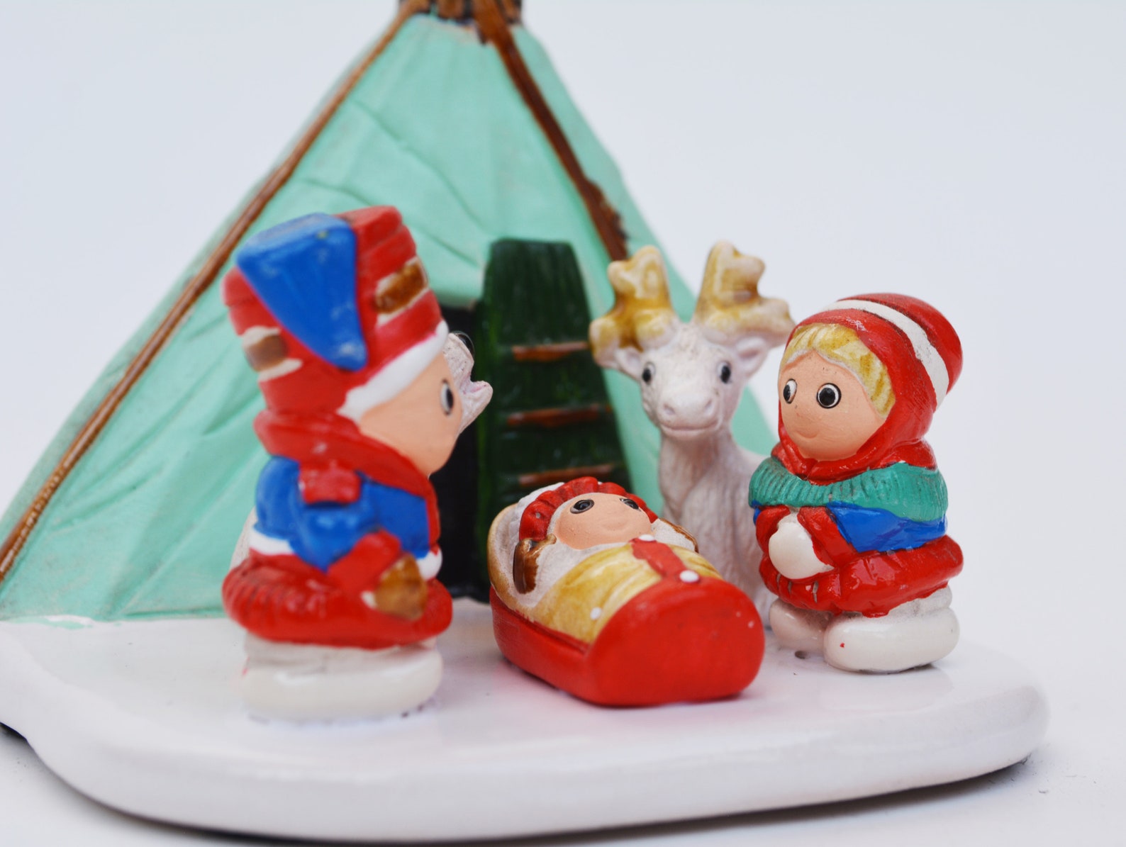 Saami Nativity Scene - Handmade in Clay - 1 Block - 3.1"x2.2"x2.8" High ...