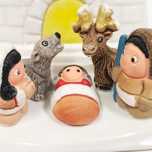 Artic Igloo Nativity Scene - Handmade in Clay - 1 Block - 3.8"x2.2"x2.9 ...