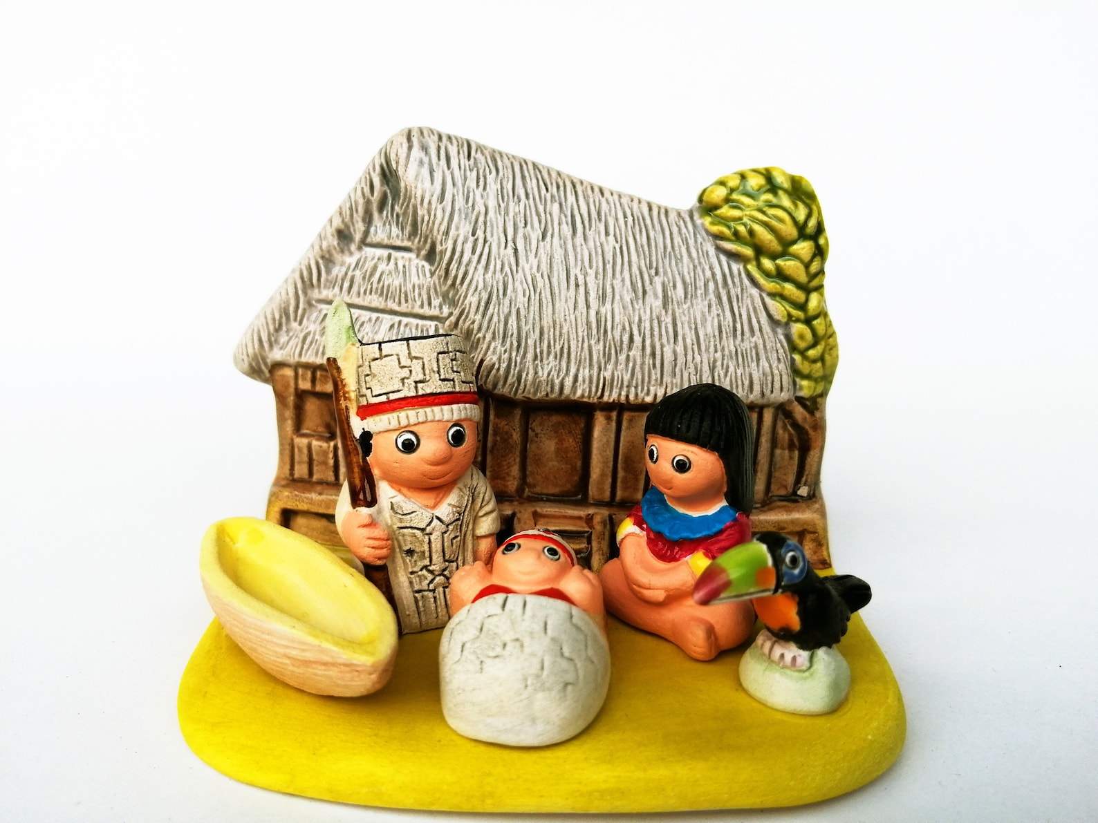 Peruvian Amazonian Nativity Scene - Handmade in Clay - 1 Block - 3.15 ...