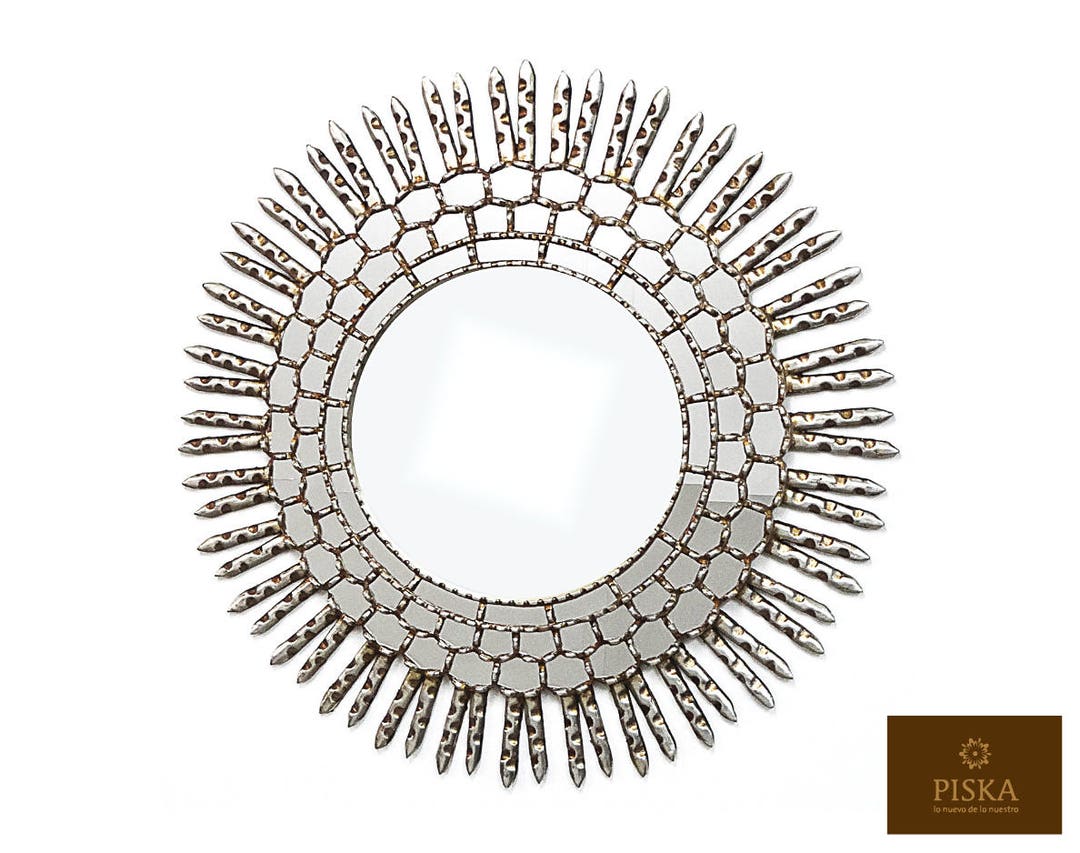 Large Sunburst Wall Mirror Cuzco Style 30.3" -silver, Luxury Mirror ...