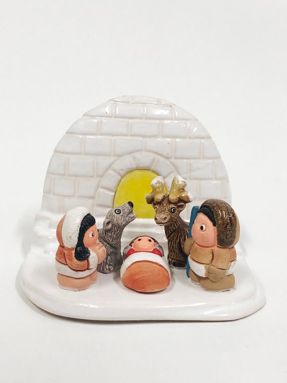 Artic Igloo Nativity Scene Handmade in Clay 1 Block | Etsy