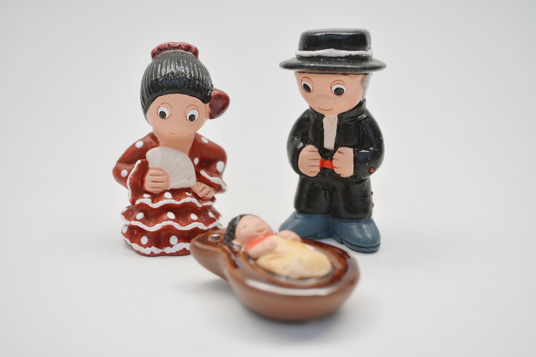 Spanish Nativity Set - Handmade in Clay - 3 Characters - 2.8" High ...