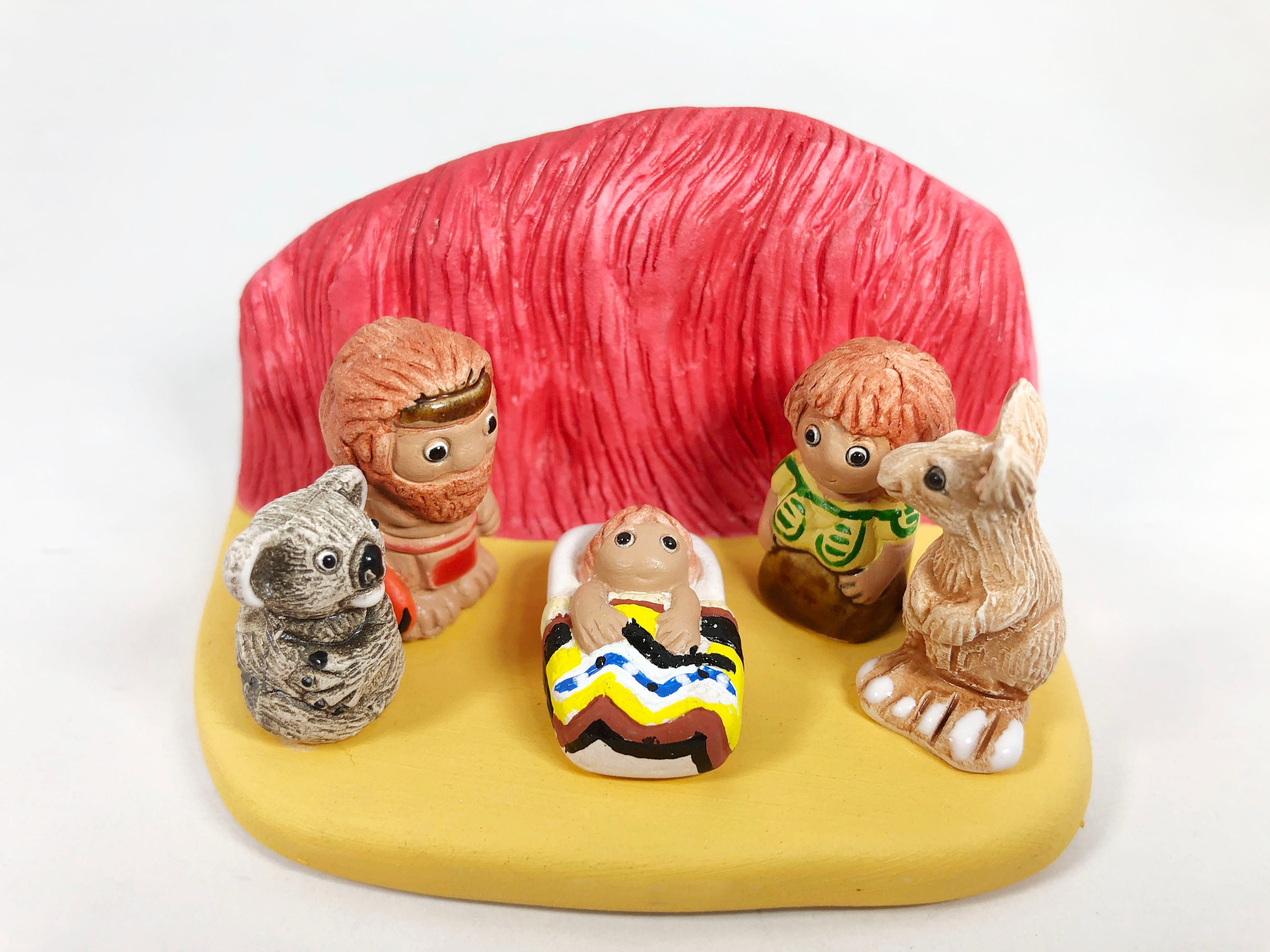 Australian I Nativity Scene Handmade in Clay 1 Block - Etsy