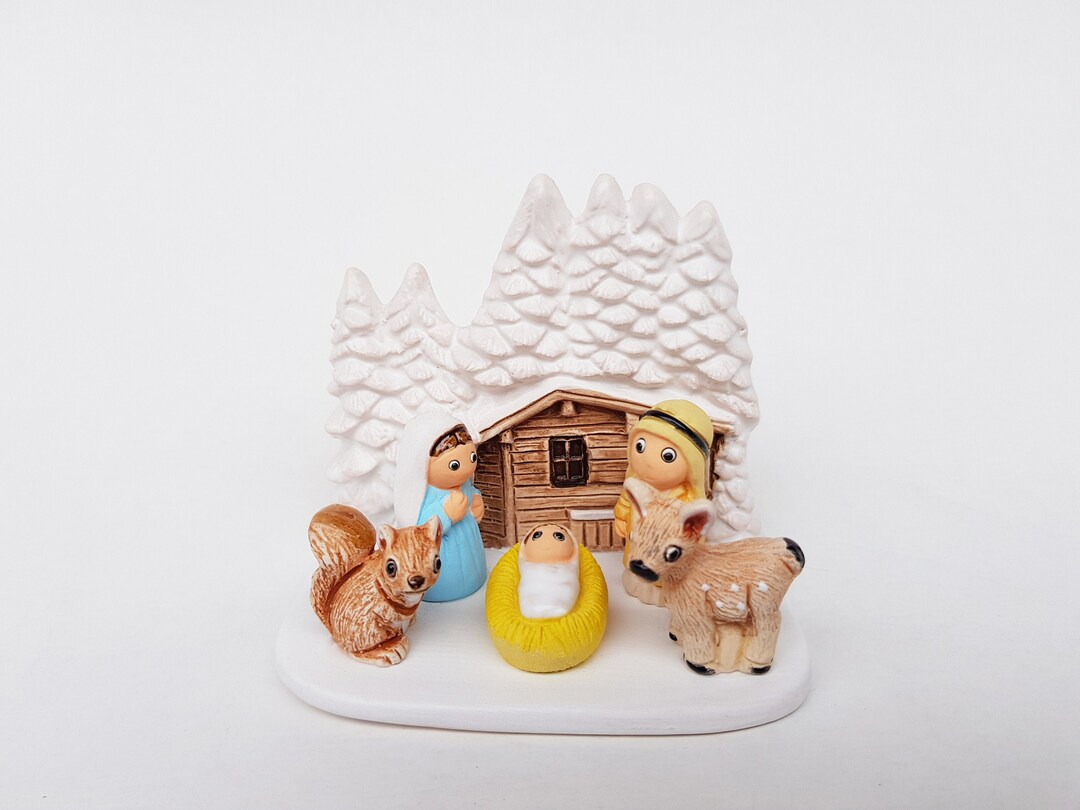 Lappish Nativity Scene Handmade in Clay 1 Block 3.8x2.2x2.9 High ...