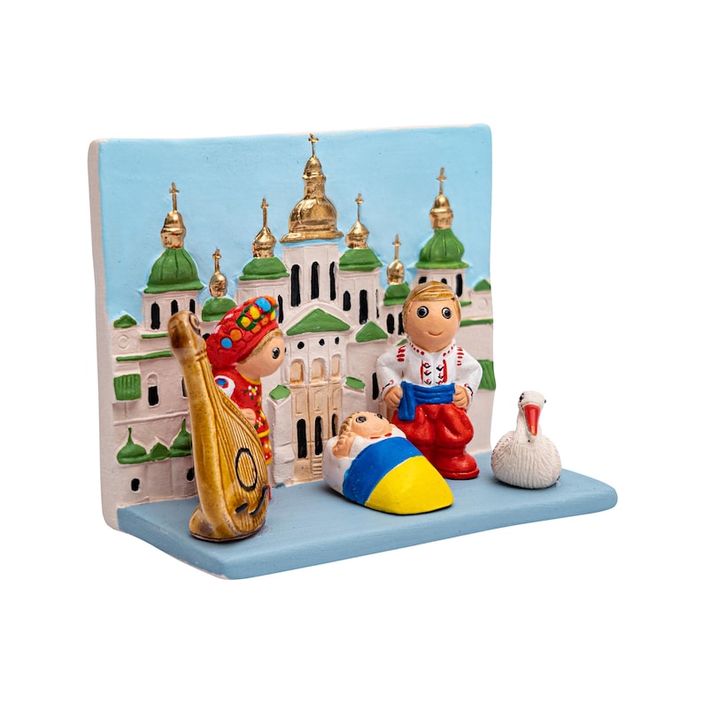 Ukrainian B Nativity Scene – Handmade Clay – 1 Block – 3.5" X 2.3" X 2. ...