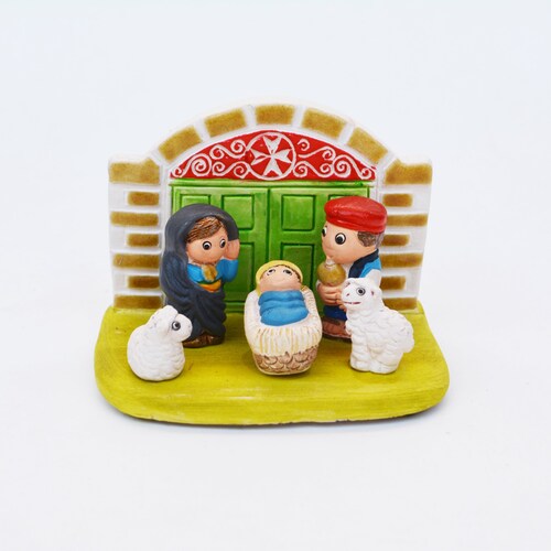 Chinese a Nativity Scene Handmade in Clay 1 - Etsy