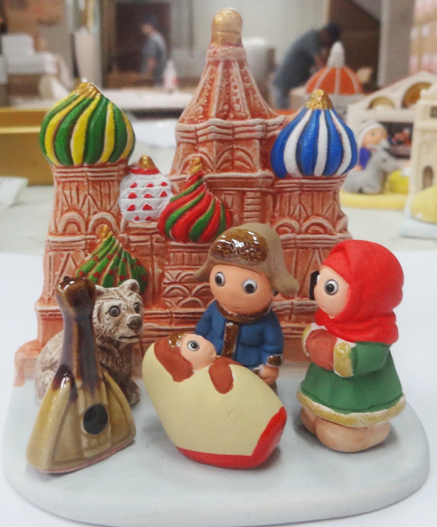 Russian Nativity Scene Handmade in Clay 1 Block | Etsy