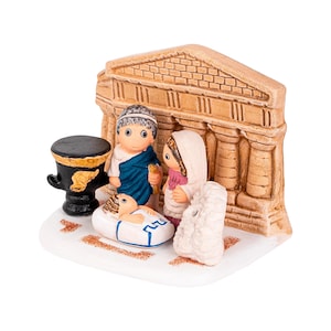 Greek Nativity Scene - Handmade in Clay - 1 Block - 3.1"x2"x3.1" High ...