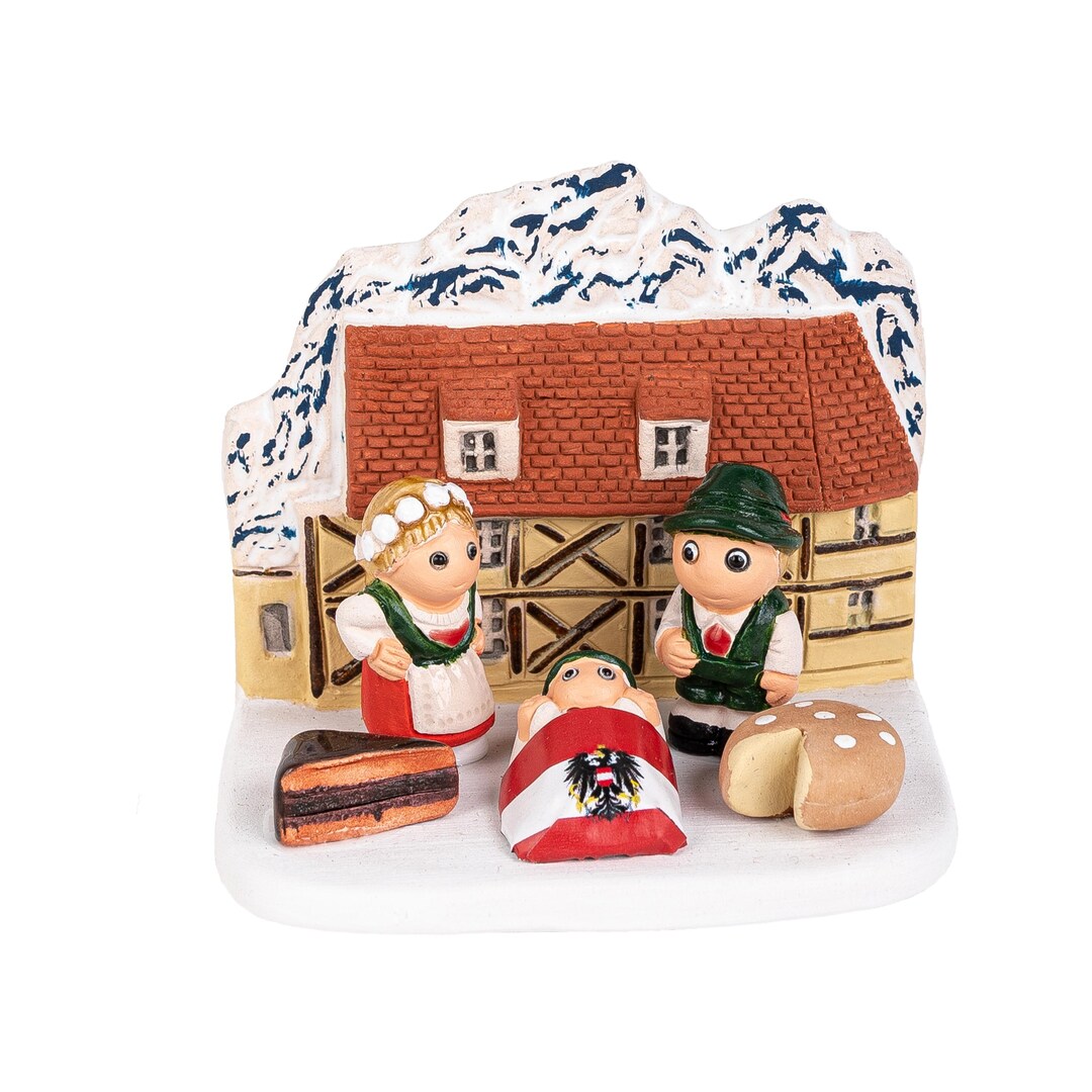 Austrian B Nativity Scene - Handmade in Clay - 1 Block - 3.1"x2.2"x2.8 ...