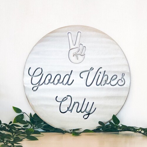 Good Vibes Only Metal Arrow Wall Art Sign | Etsy