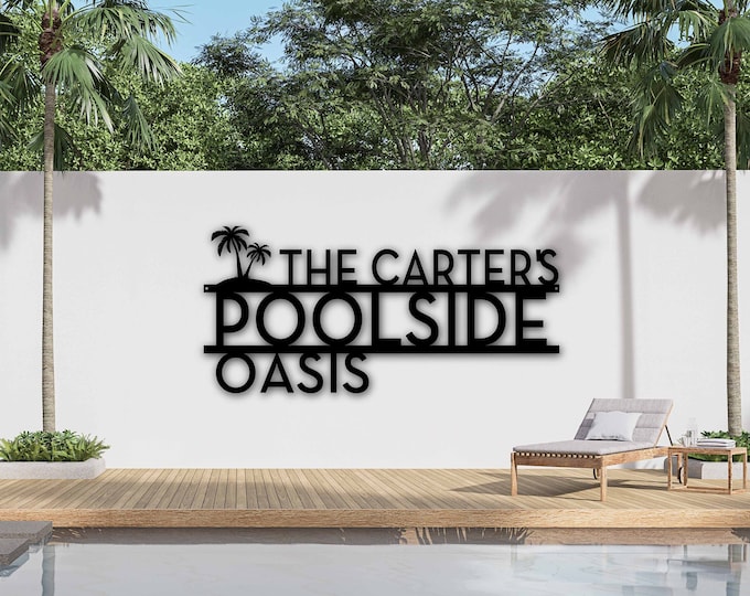 Custom Pool Neon Sign Palm Tree Neon Flamingo LED Sign Personalized ...