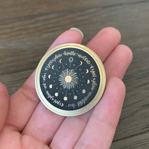 Moon Phase Engraved Brass Challenge Coin • Mystical Eye • Astrology ...