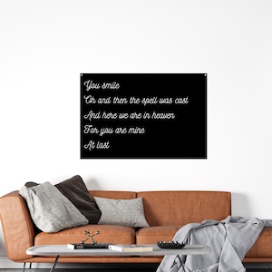 Custom Song Lyrics Sign | Wedding Song Lyric Art | Indoor Outdoor ...